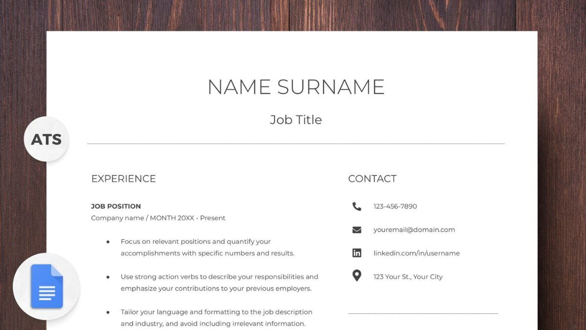 Minimalist Resume Template Google Docs: A Step-by-Step Guide ️ Oki Docs