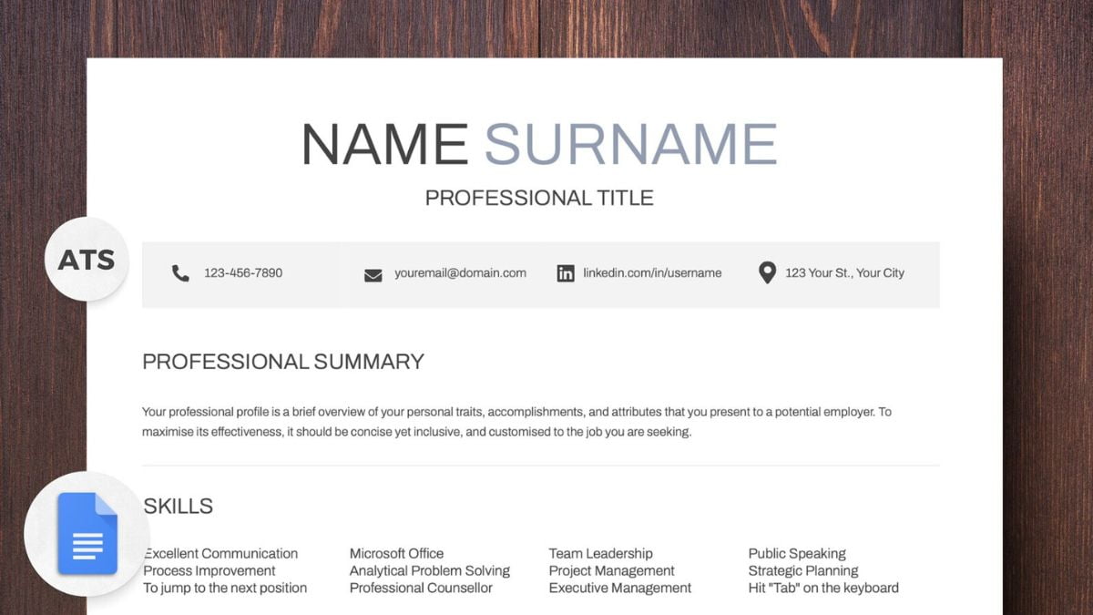 Professional Resume Template Google Docs: Stand Out From The Crowd ️ ...