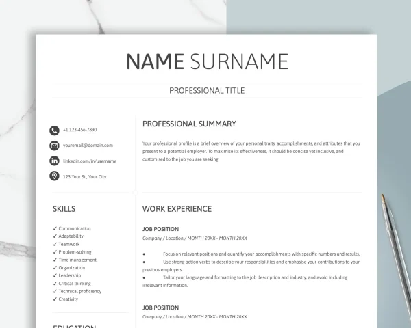 Resume Template Google Docs - Simple and Easy to Use