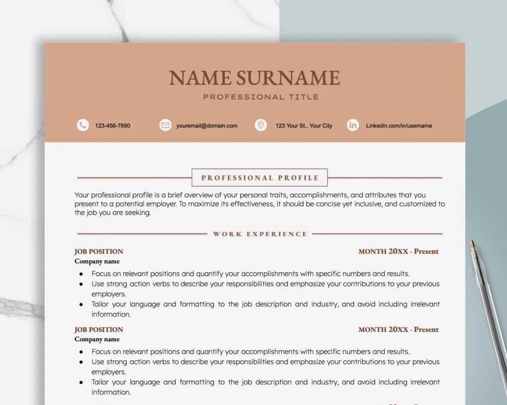 Resume Template Basic for Google Docs and Word