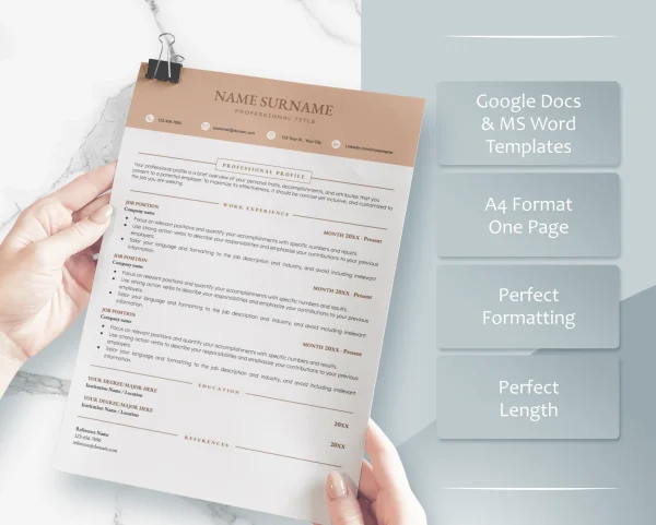 Resume Template Basic For Google Docs And Word ️ Oki Docs