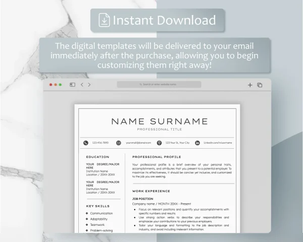 Resume And Cover Letter - Google Docs Templates, Instant Download ️ Oki ...