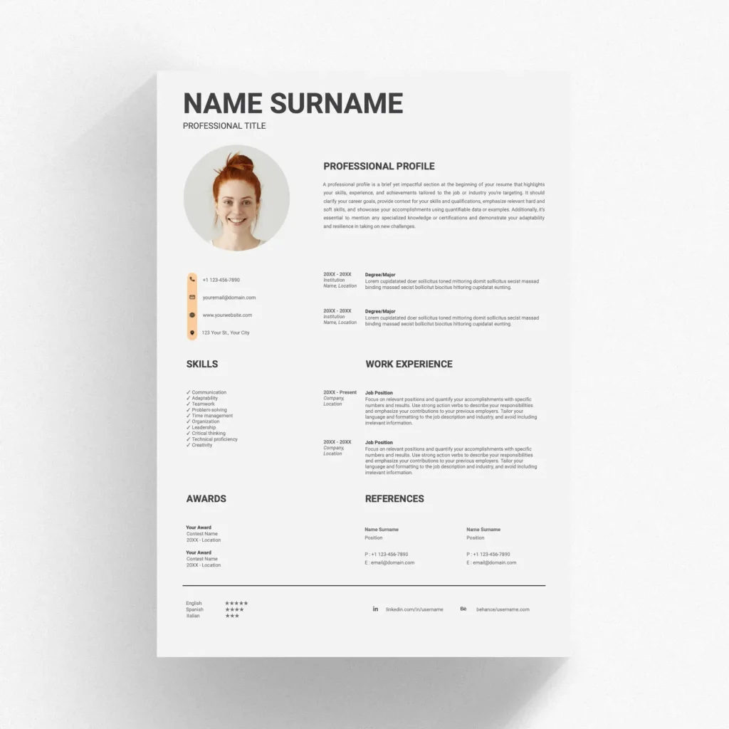 Career Changer Resume Template: Dynamic Layouts For Professional ...
