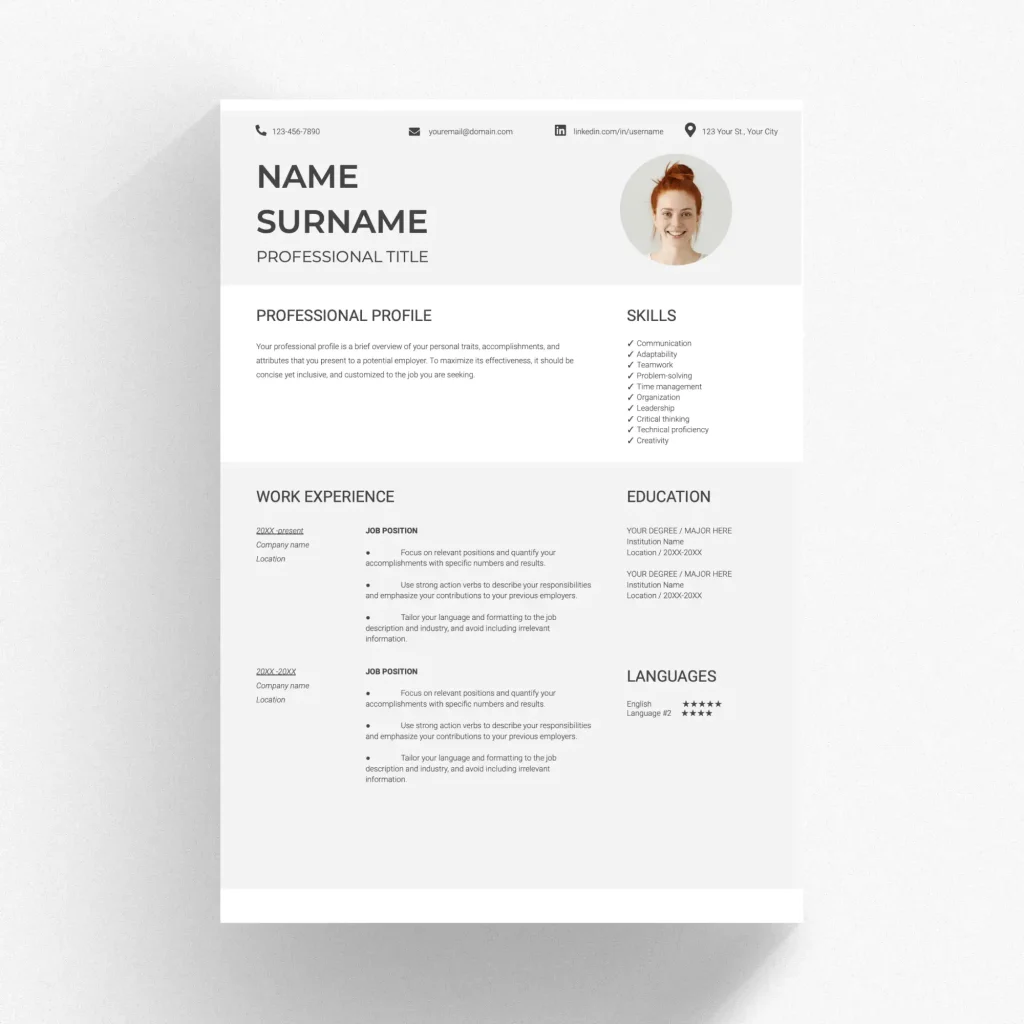 Clean Modern Resume Template – Impress With A Sleek And Up-to-Date CV ...