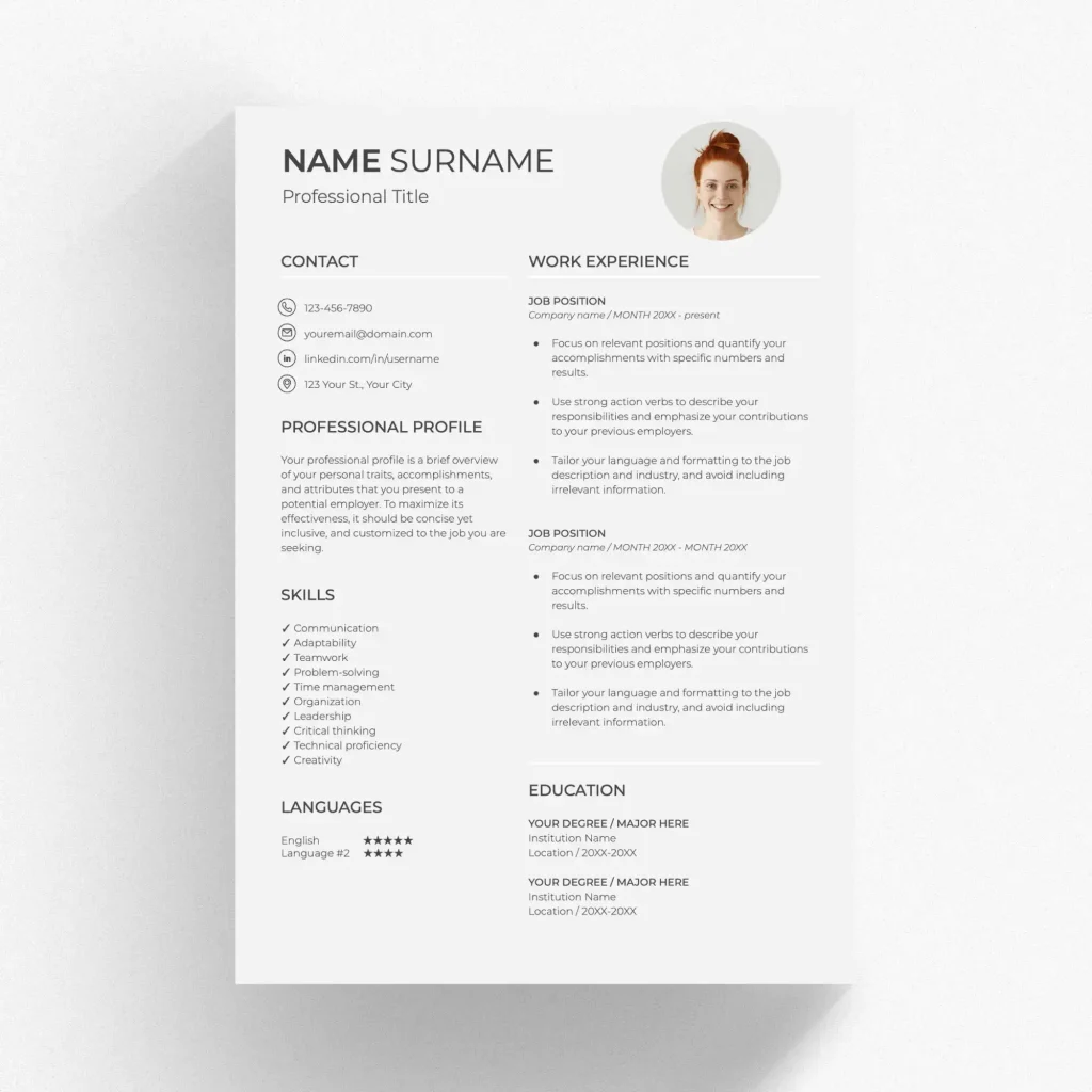 .docx Resume Template – Editable Formats For Easy Customization In Microsoft Word - OkiDocs