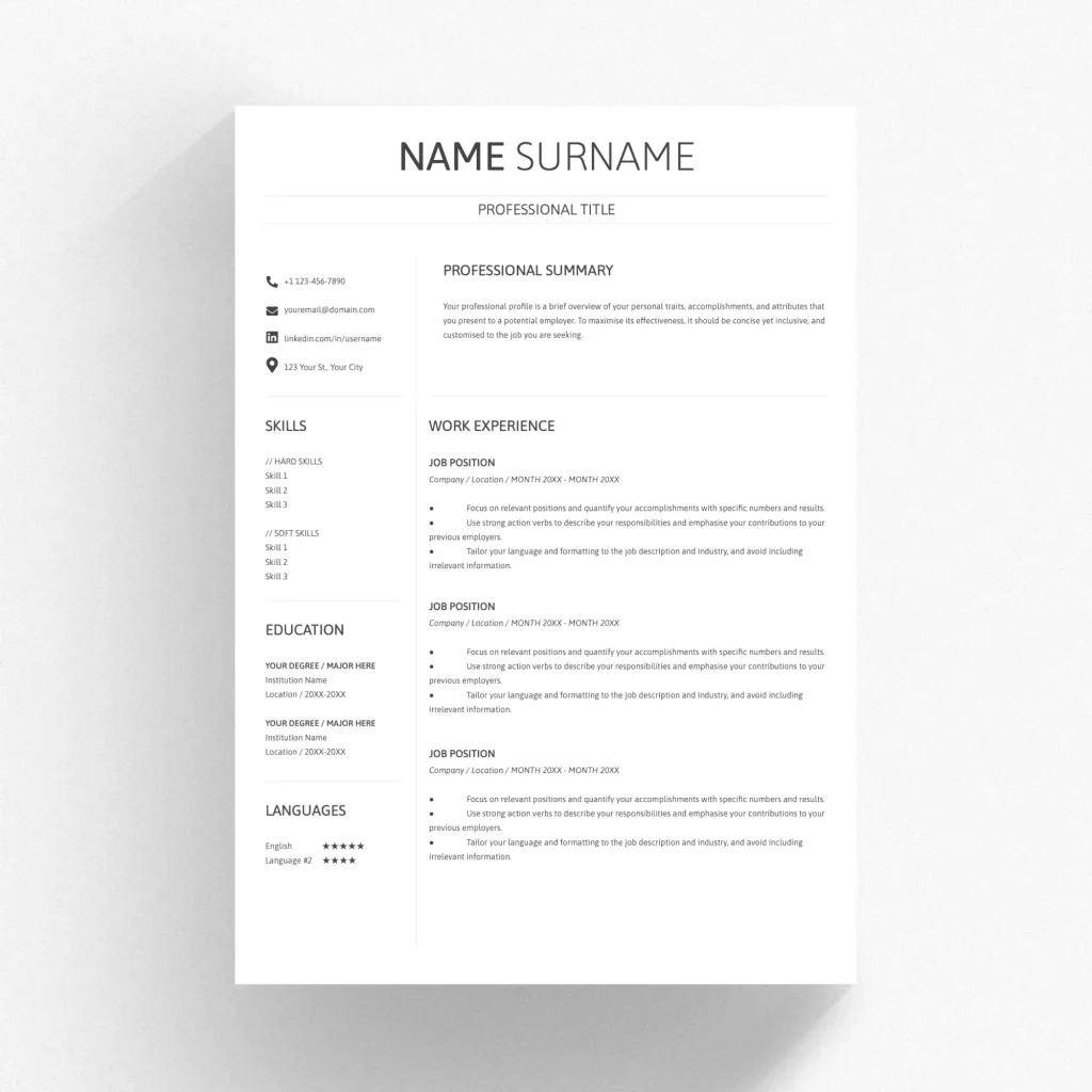 Hybrid Resume Template – Combine The Best Of Functional And ...