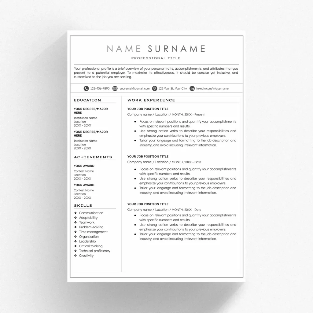Management Resume Template – Elevate Your Leadership Profile With ...