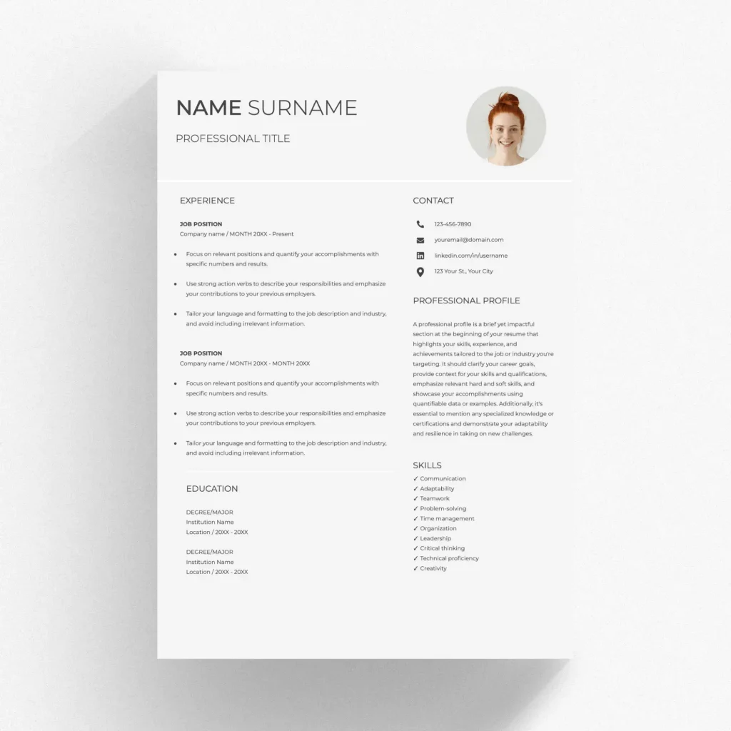 Two-Column Resume Template Google Docs – Create A Dynamic And Well ...
