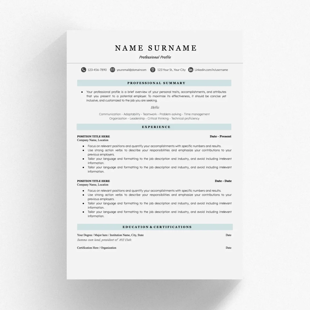 Accountant Resume Template - Precision Financial Expert Design For ...