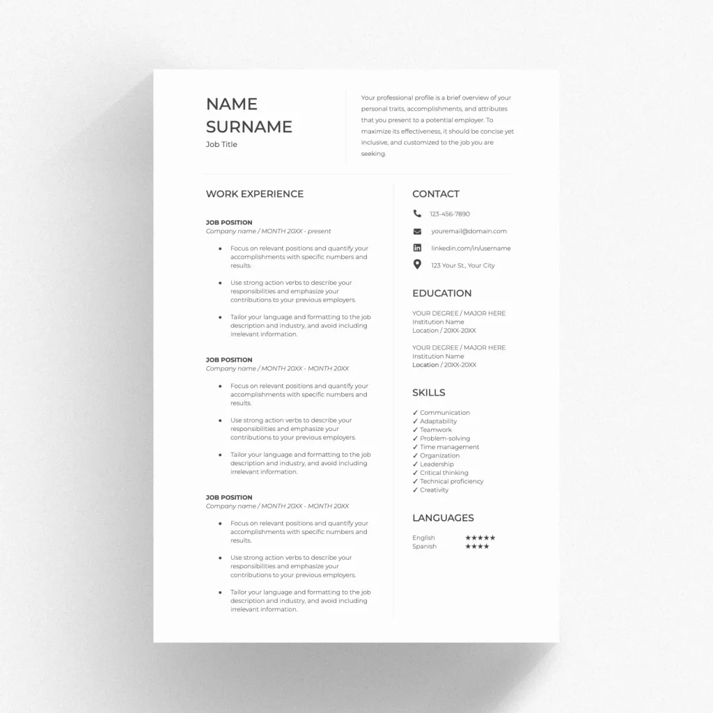 Sales Resume Template - Peak Performance Sales Expert Design For Google ...