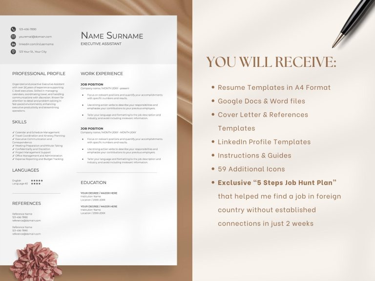 Self-Employed Resume Template – Highlight Your Entrepreneurial Journey ...