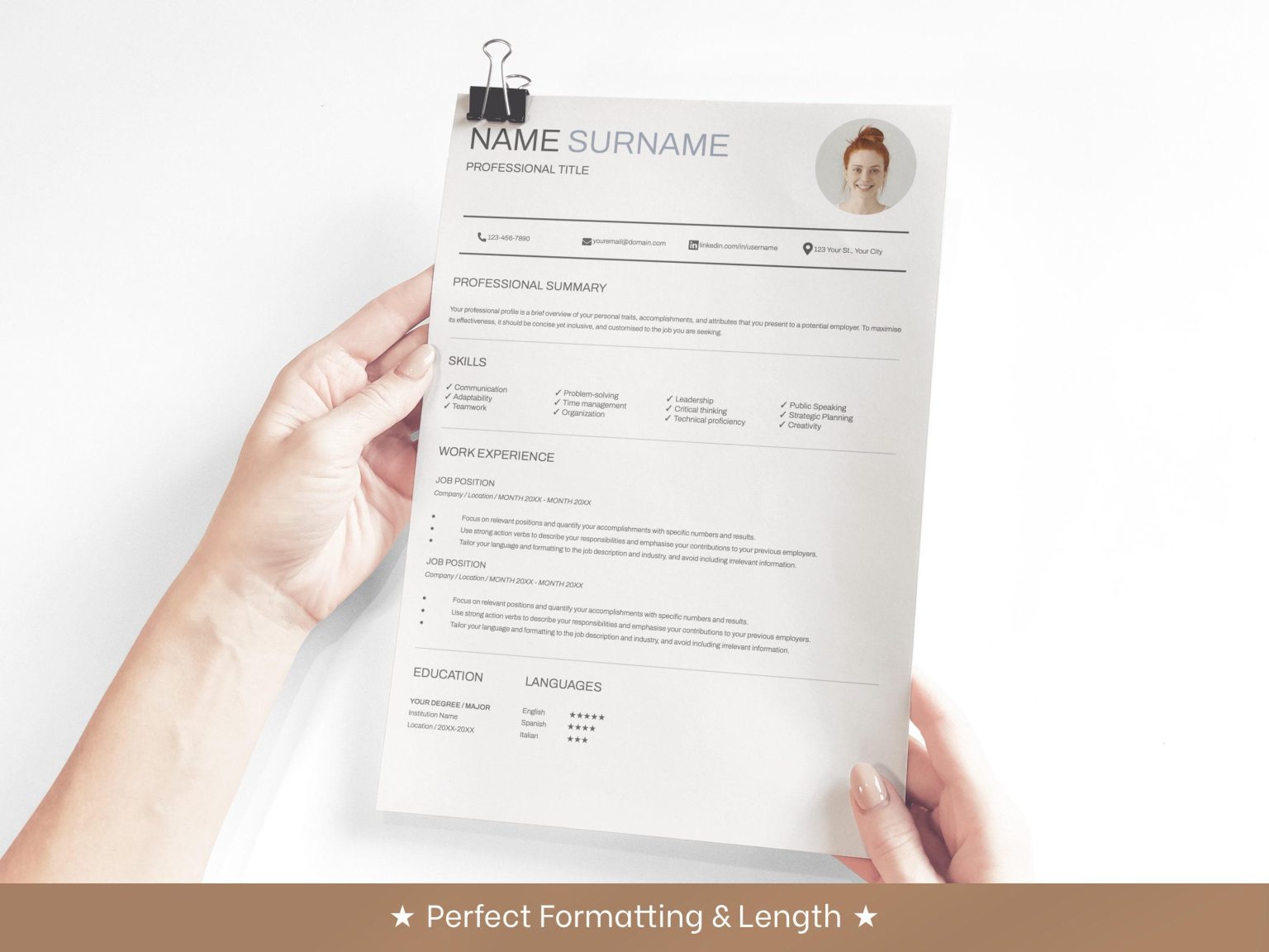Minimalist Resume Template For Google Docs And Word - OkiDocs