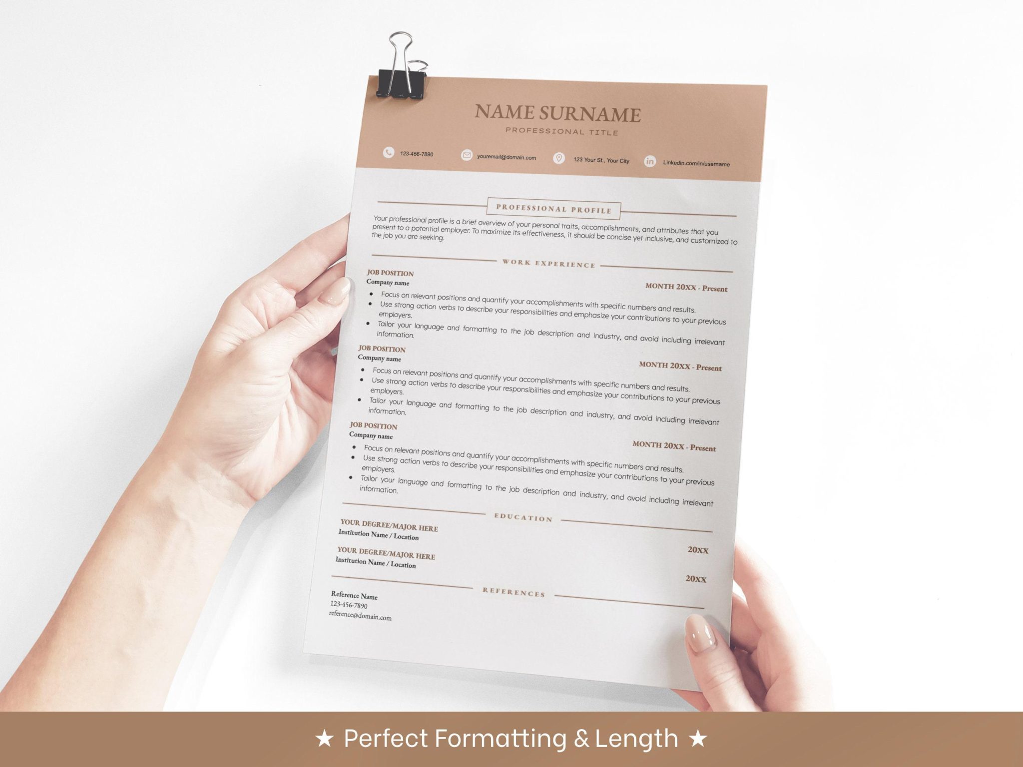 Resume Template Basic For Google Docs And Word - OkiDocs