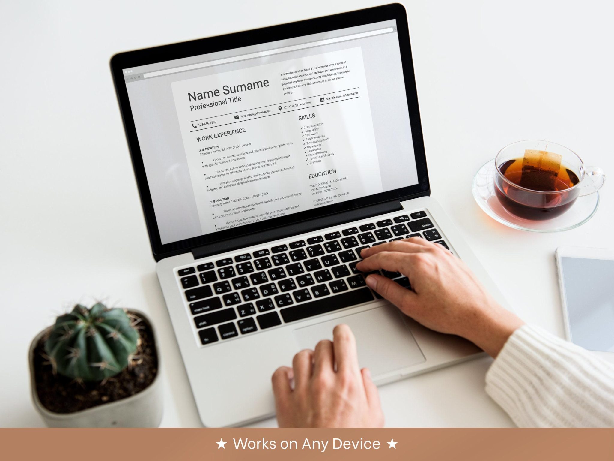 Vertical Resume Template: Unique Portrait-Style Professional Layout ...