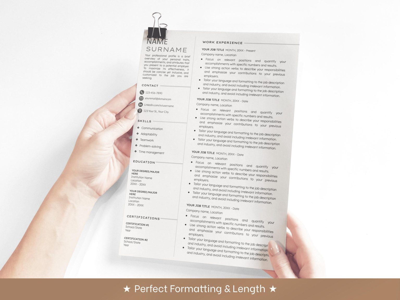 Resume Template US Style – Follow The American Standard For ...