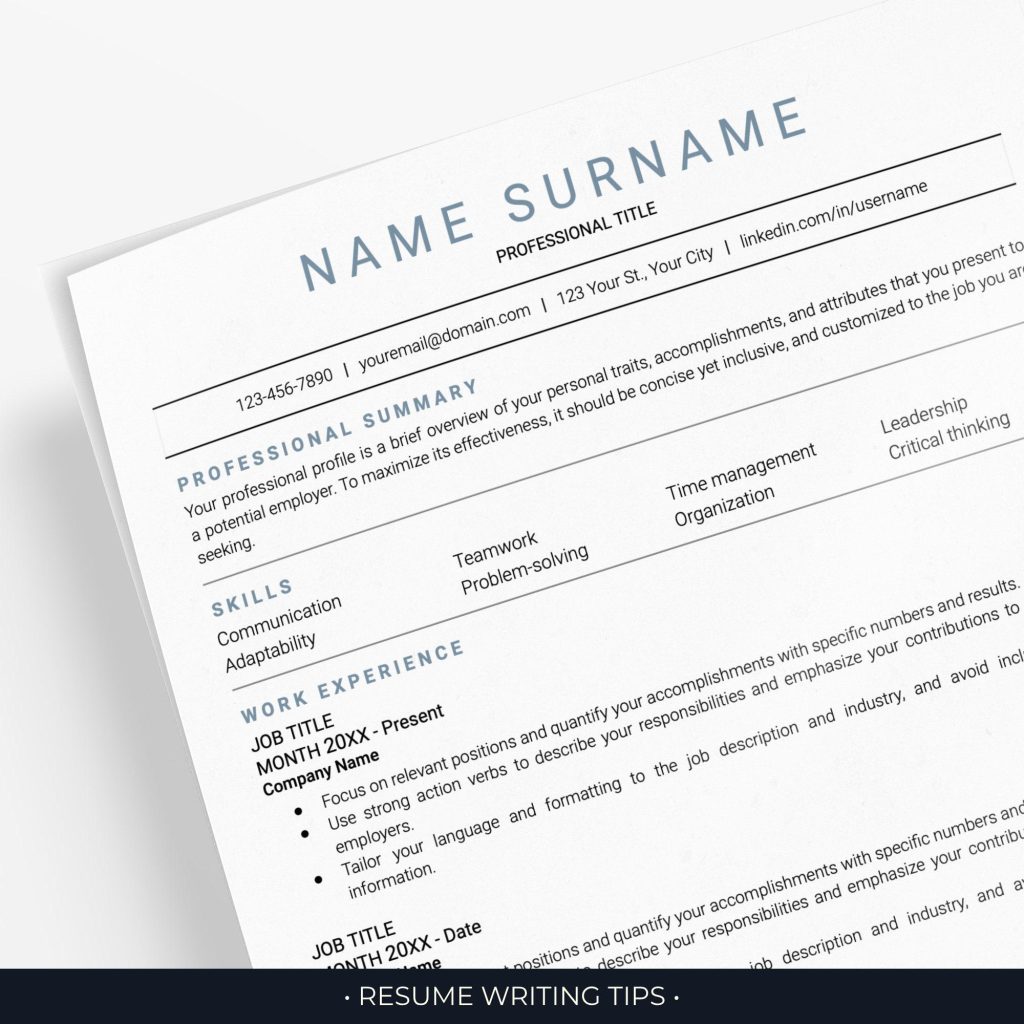 ATS Compliant Resume Template - Compliant & Professional Design For ATS ...