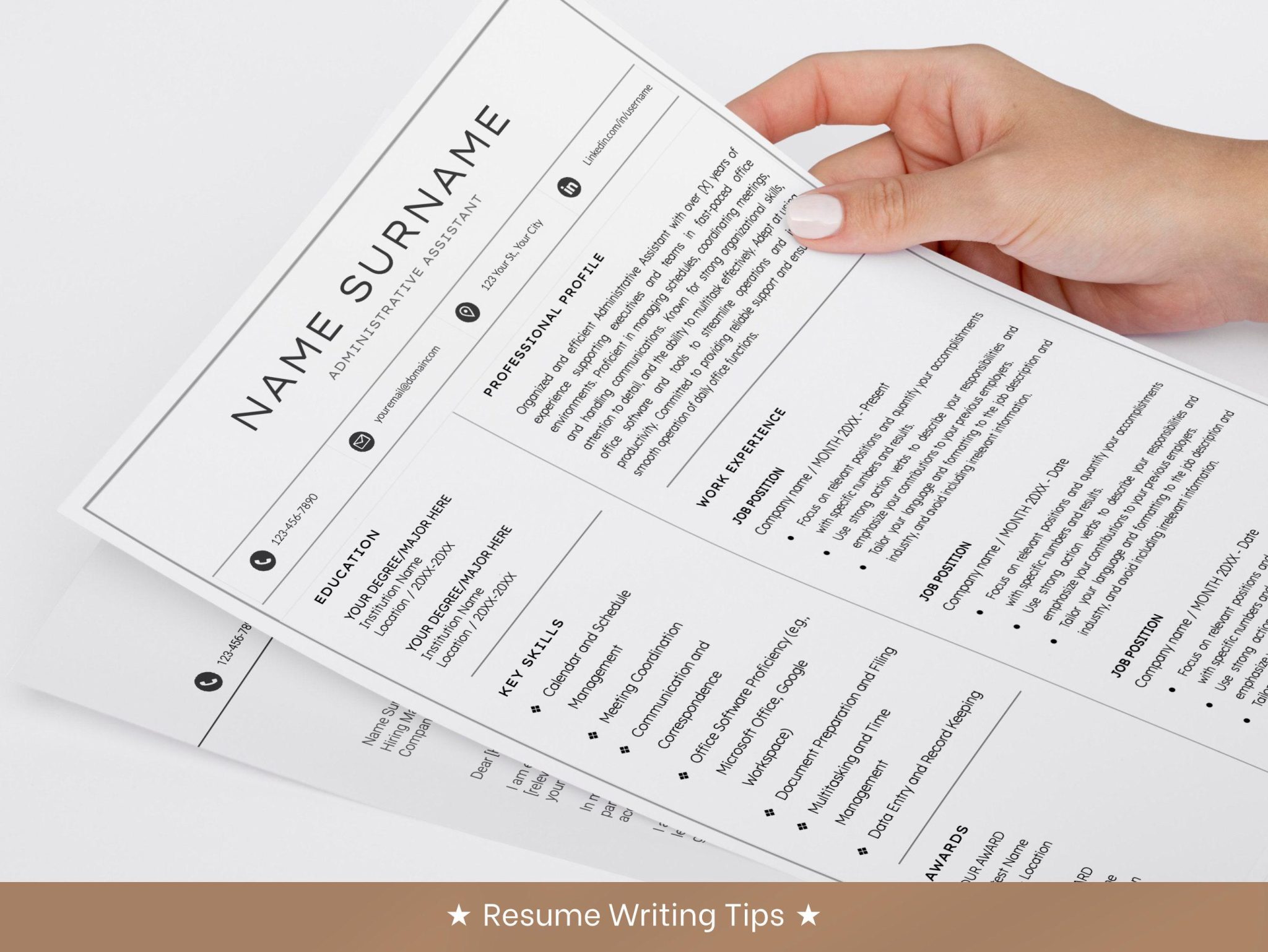 Resume Two Column Template: Sleek And Organized Dual-Layout Format ...