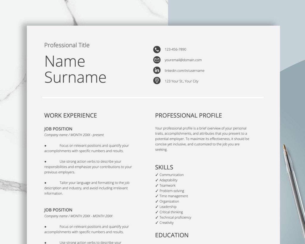Teacher Resume Template For Google Docs Word Teaching Assistant ...