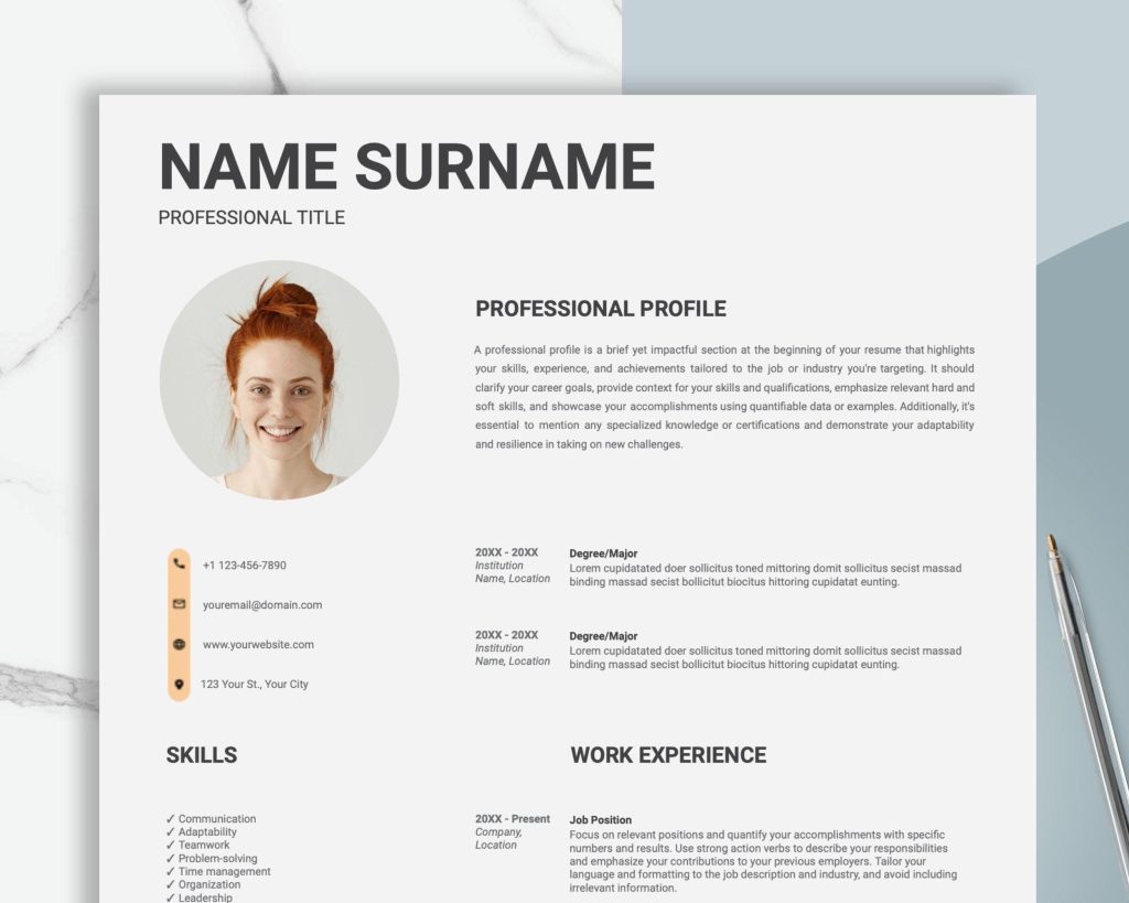Modern Resume Template For Google Docs Word Cv Template Resume Template